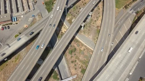 Two direction traffic flows through busy... | Stock Video | Pond5