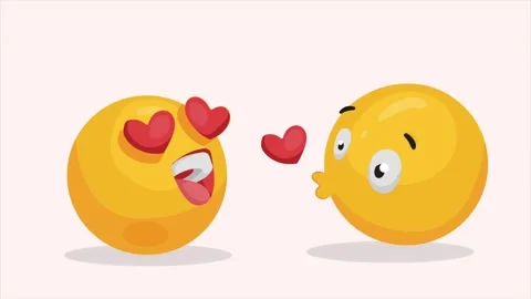 two emojis characters classic animation | Stock Video | Pond5