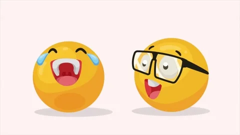 two emojis characters classic animation | Stock Video | Pond5