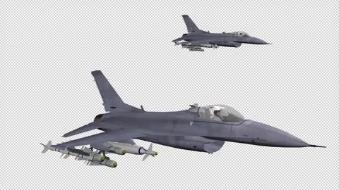 Two F-16 Jet Fighters - Flying Loop - Si... | Stock Video | Pond5