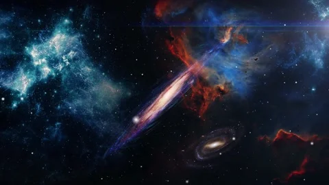 two galaxies floating in the great spac... | Stock Video | Pond5