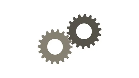 Two gear cog wheels rotate move in a cir... | Stock Video | Pond5