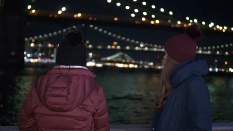 Two girls in New York enjoy the most bea... | Stock Video | Pond5