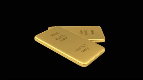 Two gold bars in 3D animation. Alpha cha... | Stock Video | Pond5