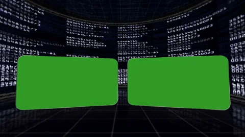 Two Green Screen Monitors in Numbers Roo... | Stock Video | Pond5