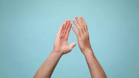 two hands clapping, pointing forward and... | Stock Video | Pond5