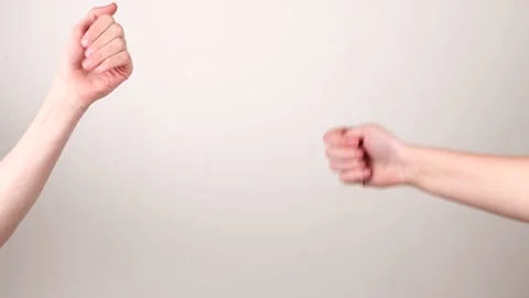 Two hands doing the game rock paper scis... | Stock Video | Pond5