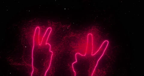 Two hands show peace, number two, victor... | Stock Video | Pond5