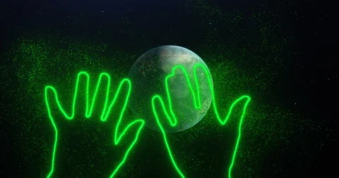 Two hands wave their palm in space among... | Stock Video | Pond5