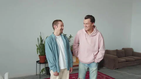 Two handsome lgbt men are standing toget... | Stock Video | Pond5