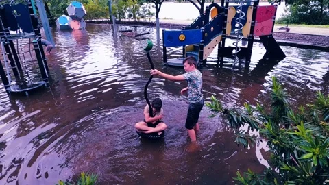 Two happy carefree wet children play in ... | Stock Video | Pond5