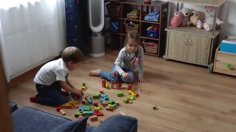 Two Happy Preschool Siblings Children Bo... | Stock Video | Pond5