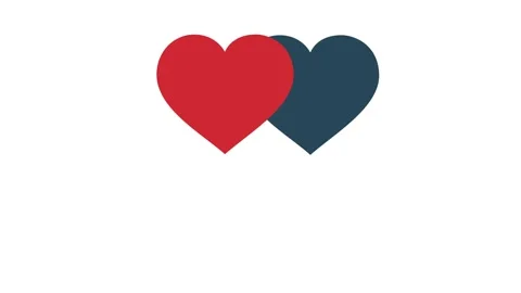 Two Heart Linked Beating Animation. Roma... | Stock Video | Pond5