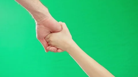 Two holding hands on green screen backgr... | Stock Video | Pond5