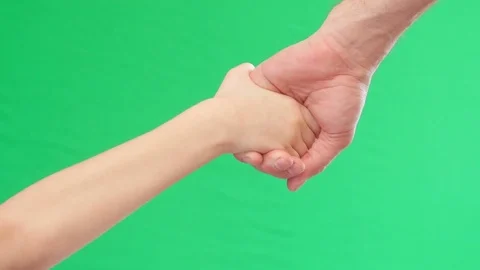 Two holding hands on green screen backgr... | Stock Video | Pond5