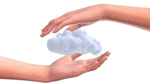 Two human hands holding cloud isolated o... | Stock Video | Pond5