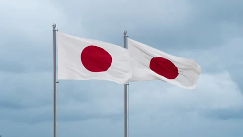 Two Japan flag | Stock Video | Pond5