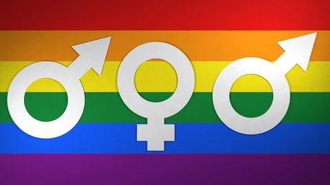 Two Male & Female Signs On Rainbow Backg... | Stock Video | Pond5