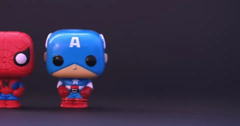 Two Marvel Funko POP Mini Vinyl Figures ... | Stock Video | Pond5