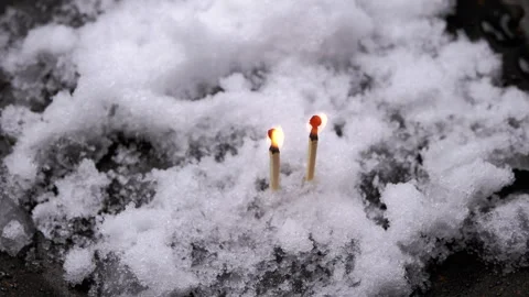 Two Matches are Burning in a Flame of Fi... | Stock Video | Pond5