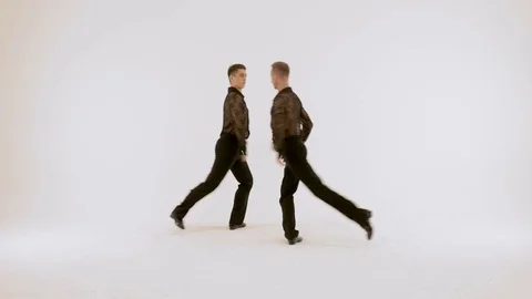Two men, ballet dancers, dancing in the ... | Stock Video | Pond5