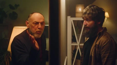 Two men living next door scream and knoc... | Stock Video | Pond5