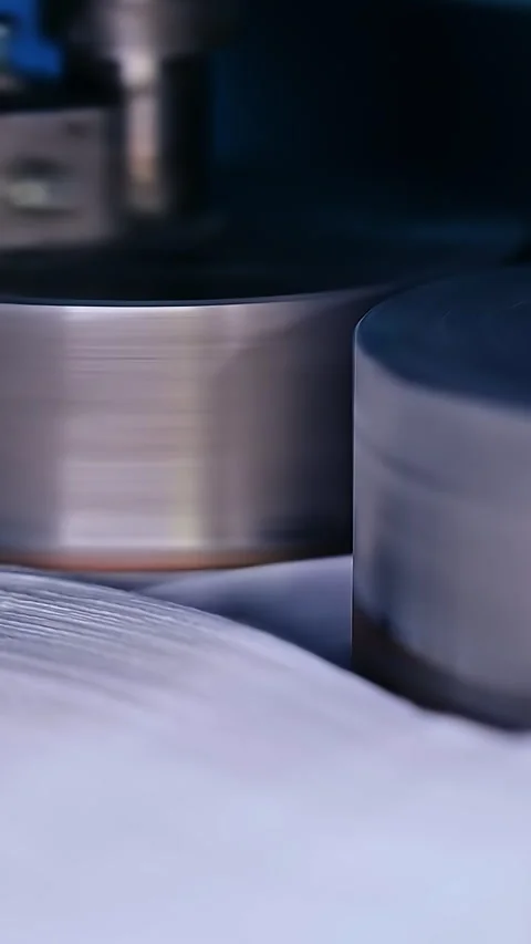 Two metal roller rotating and pushing th... | Stock Video | Pond5