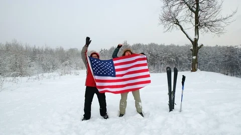 Two middle-aged men sport fans waving an... | Stock Video | Pond5