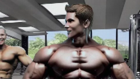 Two muscular men 8 bit. 3d animation | Stock Video | Pond5
