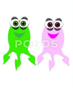 Two octopus isolated on white background. Marine life.: Graphic #75216569