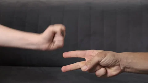 Two People Playing Rock Paper Scissors | Stock Video | Pond5