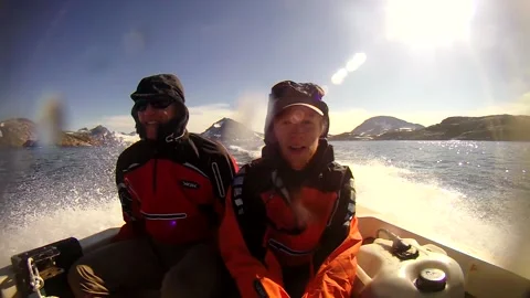 Two People on Speed Boat Tour of East Gr... | Stock Video | Pond5