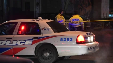 Two Police Officers At Crime Scene With ... | Stock Video | Pond5