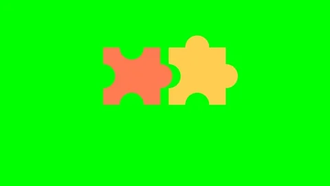 Two puzzle pieces animated icon. Team co... | Stock Video | Pond5