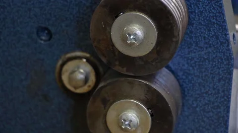 two rollers of rolling machine moving, s... | Stock Video | Pond5