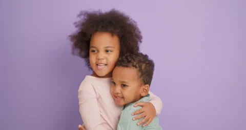 Two smiling cute children brother and si... | Stock Video | Pond5