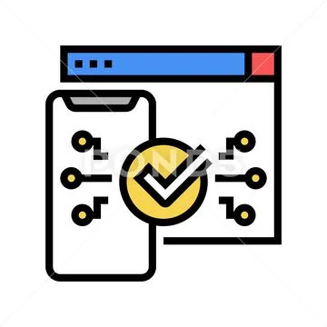 Two step authentication color icon vector illustration: Royalty Free ...