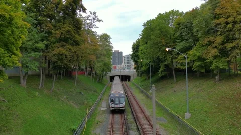Two Subway Trains Passing Each Other | Stock Video | Pond5