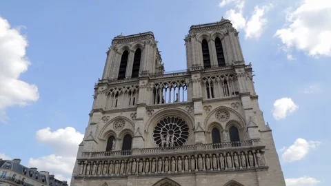 The two towers of Notre Dame Cathedral i... | Stock Video | Pond5