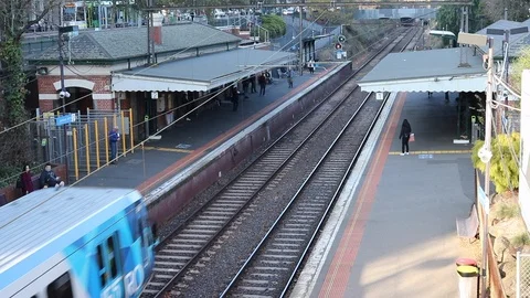 Two trains - Model X'trapolis 100 - arri... | Stock Video | Pond5