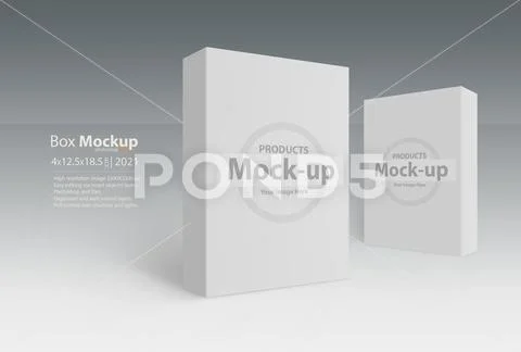 PSD Template: Two white boxes on gray background mock-up series #171789149
