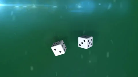 Two white dices in motion agaunst a gree... | Stock Video | Pond5