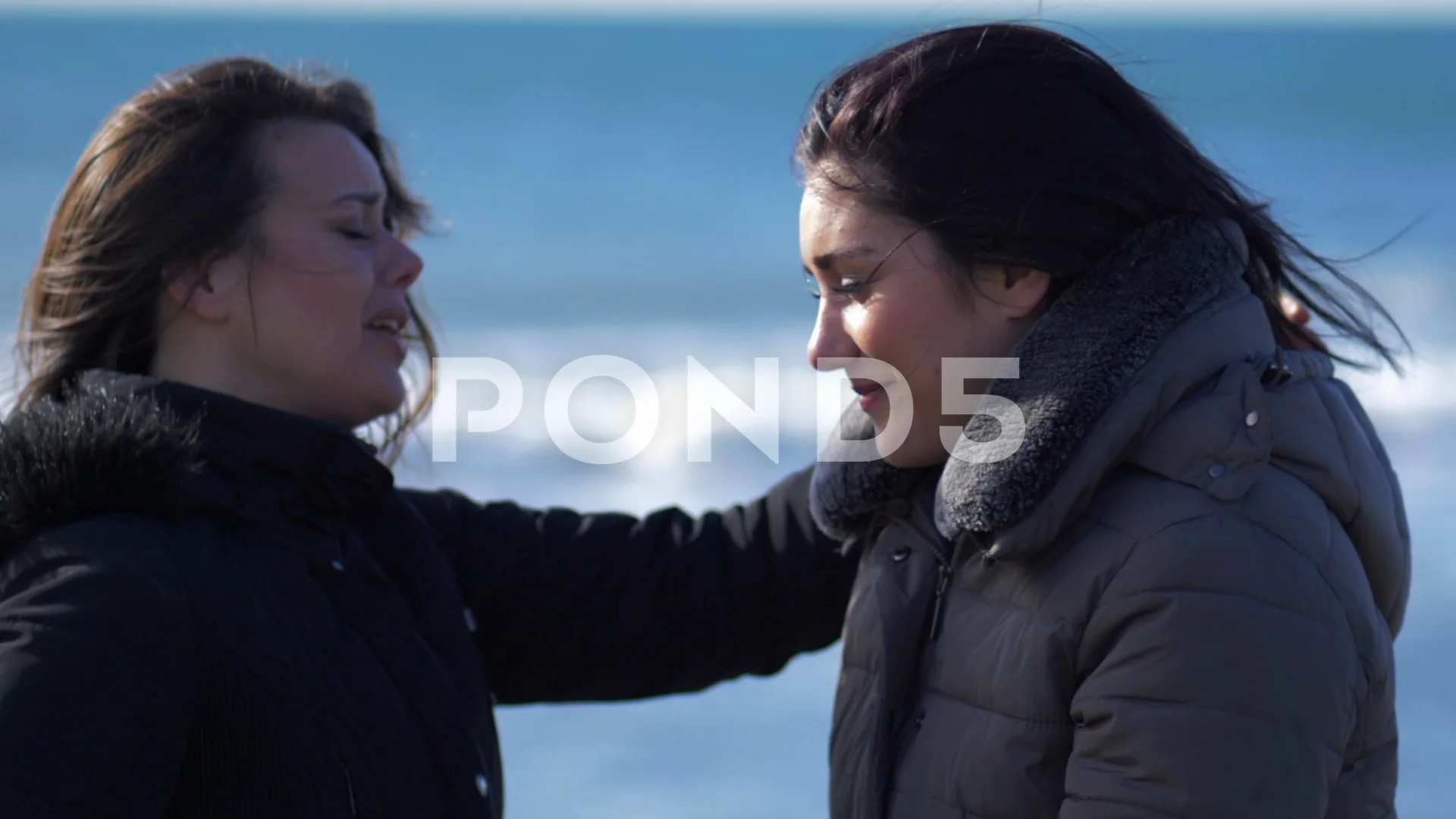 Two Sad Girls Hugging