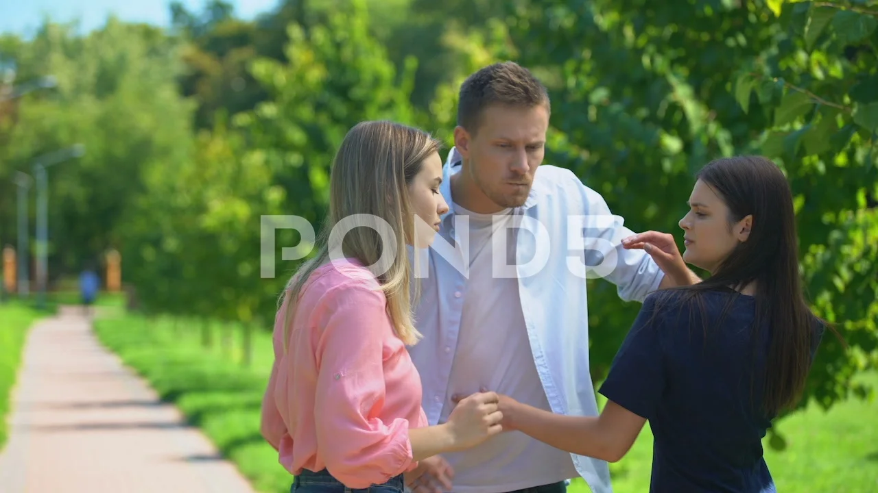 Men And Women Fighting