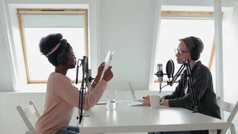 Two Women Podcast Stock Videos – Royalty-Free HD & 4K Videos
