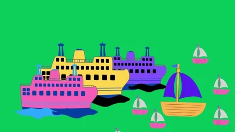 types and models of ships, animation, gr... | Stock Video | Pond5