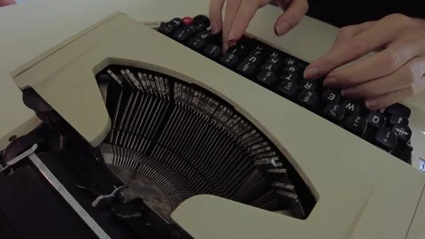 A typewriter machine, an elegant relic o... | Stock Video | Pond5