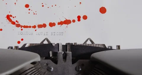 Typewriter spelling horror movie night o... | Stock Video | Pond5