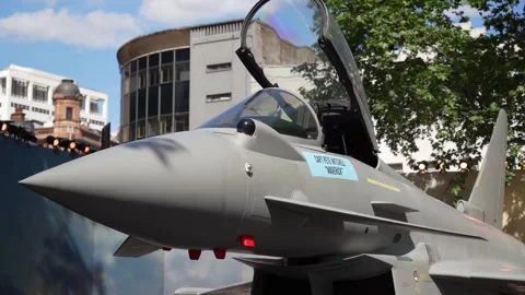 Typhoon fighter jet takes centre stage a... | Stock Video | Pond5
