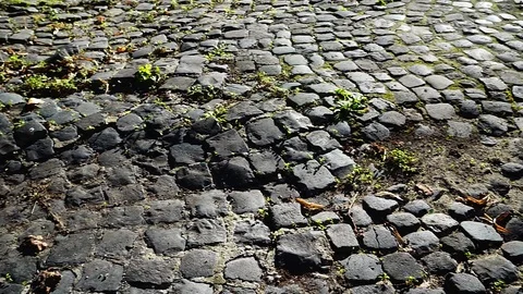 Typical ancient Roman pavement made of l... | Stock Video | Pond5